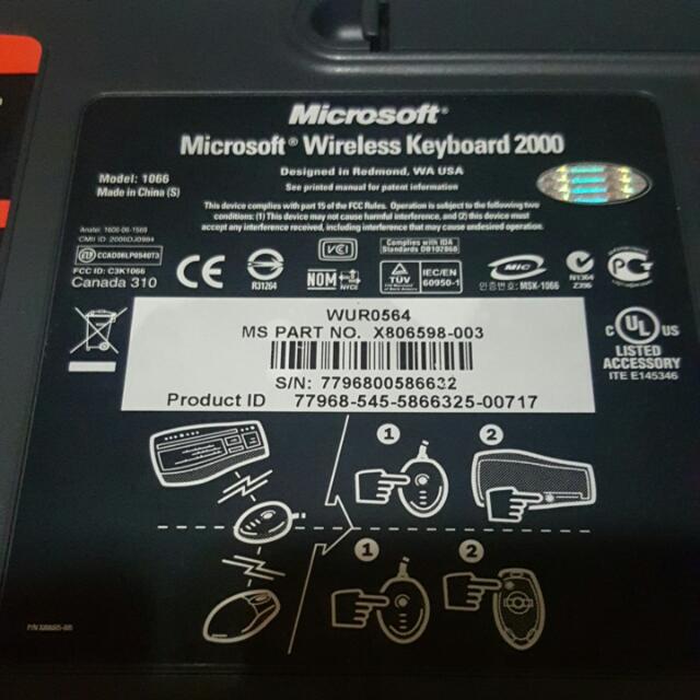 Microsoft Wireless Optical Desktop 2000, Computers & Tech, Parts ...
