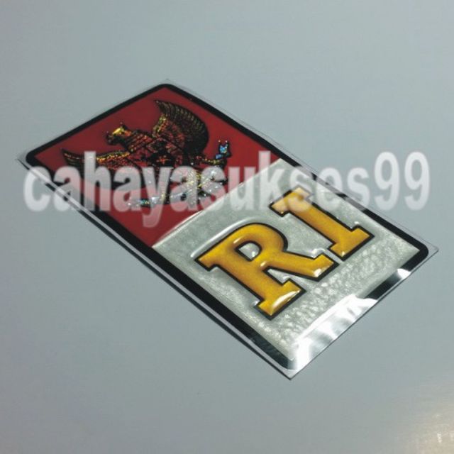 Sticker Timbul Bendera Merah Putih Garuda RI Segi Empat Stiker Resin ...
