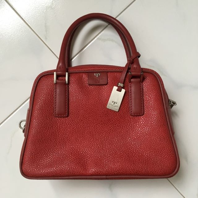 Toscano Pebbled Leather Handbag, Women's Fashion, Bags & Wallets ...