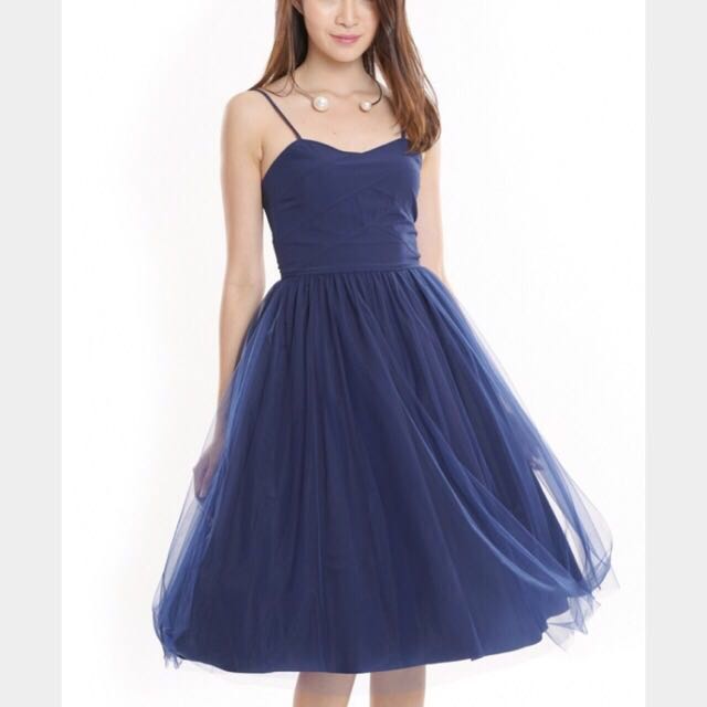 TCL Je t'aime Tulle Dress in Navy, Women's Fashion, Dresses & Sets ...