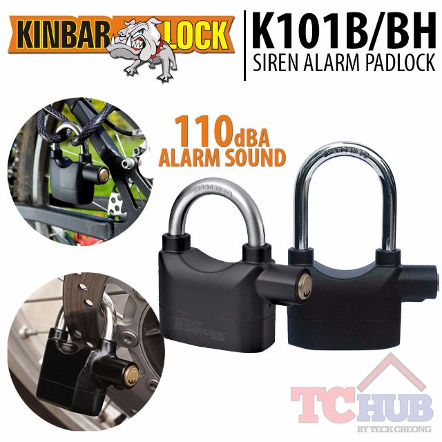 [KINBAR] Siren Alarm Padlock K101B/BH, Furniture & Home Living ...