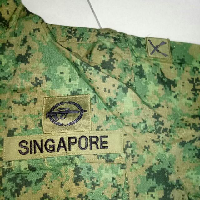 SAF No.4 Uniform, Men's Fashion, Tops & Sets, Formal Shirts on Carousell