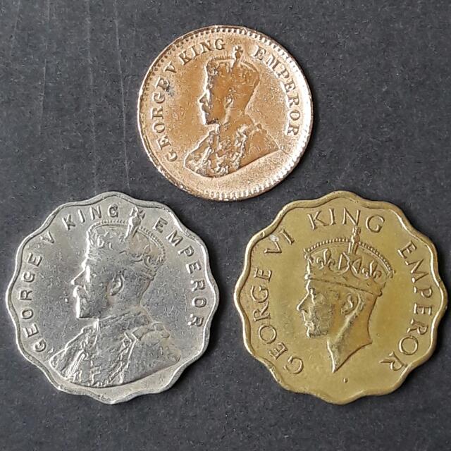 British / India Currency Coins 1913 1 ANNA 1921. 1/12 ANNA 1945. 1 ANNA ...
