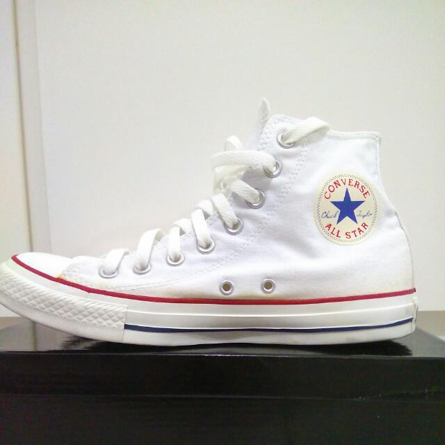 White Converse High Cut, Women's Fashion, Footwear, Sneakers on Carousell