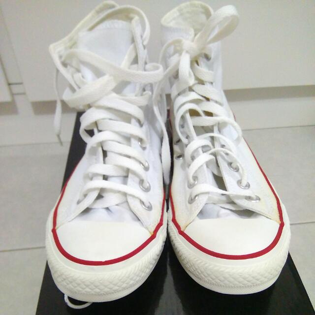 White Converse High Cut, Women's Fashion, Footwear, Sneakers on Carousell