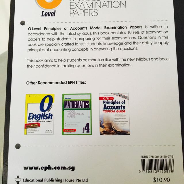 BN EPH Principles Of Accounts O Level Model Examination Papers, Hobbies ...