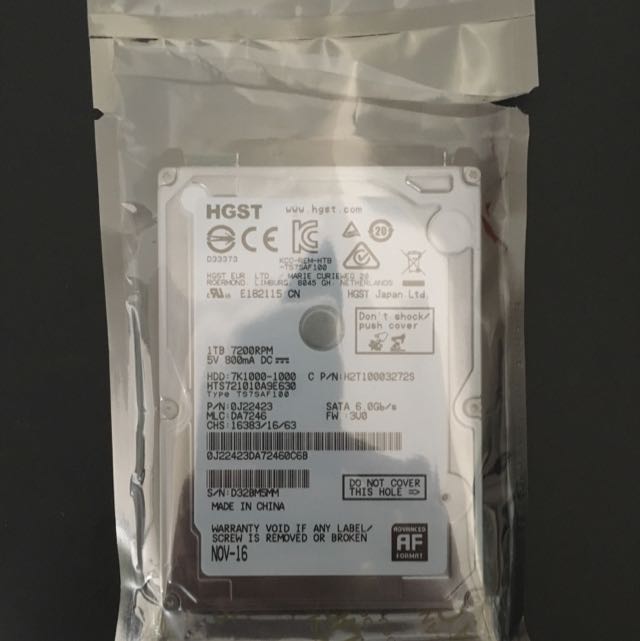 HGST 1TB 2.5" 7200rpm Laptop HardDisk, Computers & Tech, Parts ...