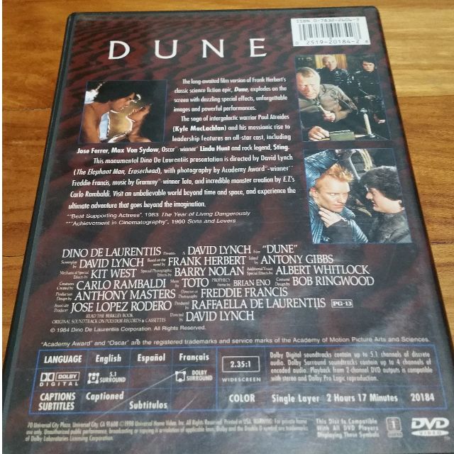 Dune (Widescreen) (1988) DVD, Hobbies & Toys, Music & Media, CDs & DVDs ...