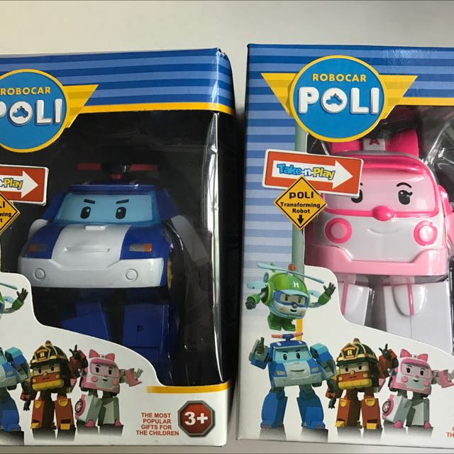 Robocar Poli Transformer - Poli, Amber, Roy & Helly, Hobbies & Toys ...