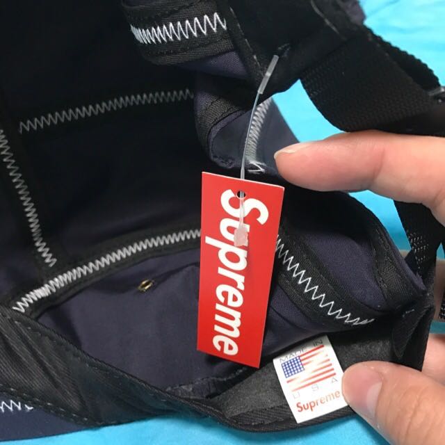 Supreme Contrast Stitch Cap Navy Blue, Men's Fashion, Watches ...