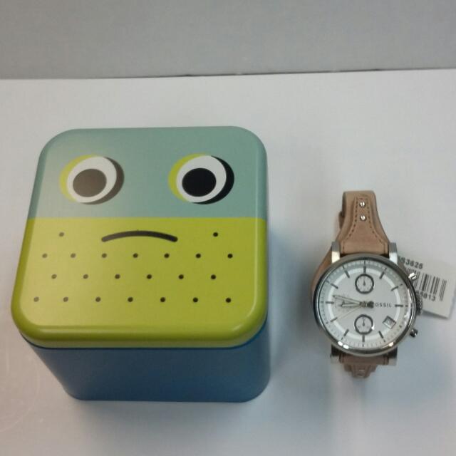 FOSSIL Original Boyfriend Chronograph White Dial Cot Bone Leather ...