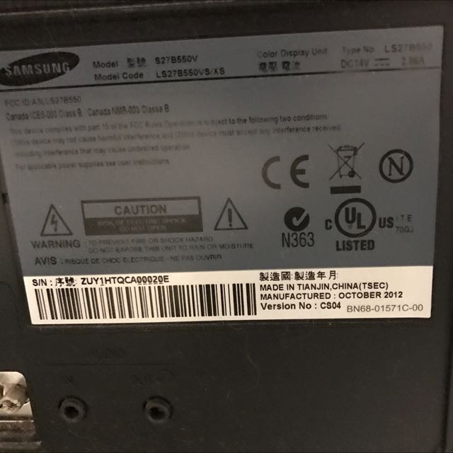 Samsung SyncMaster S27B550 27 Inch Monitor Computers Tech Parts Accessories Monitor