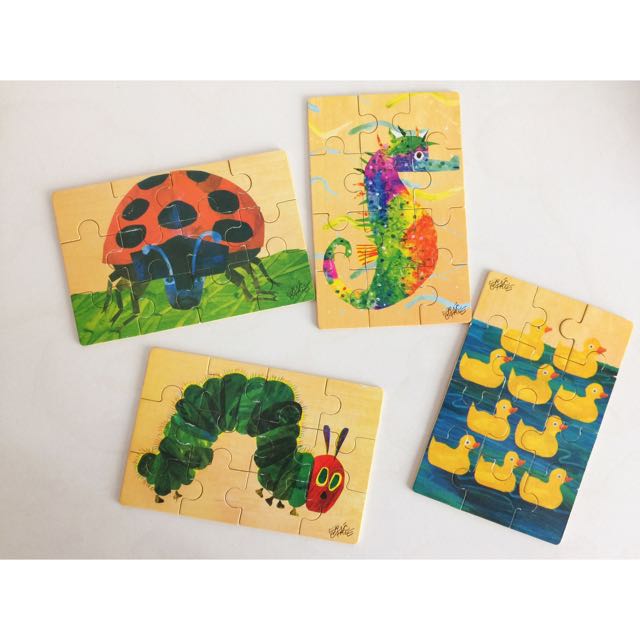 Eric Carle 4-in-1 Wooden Jigsaw Puzzle, Hobbies & Toys, Toys & Games on ...