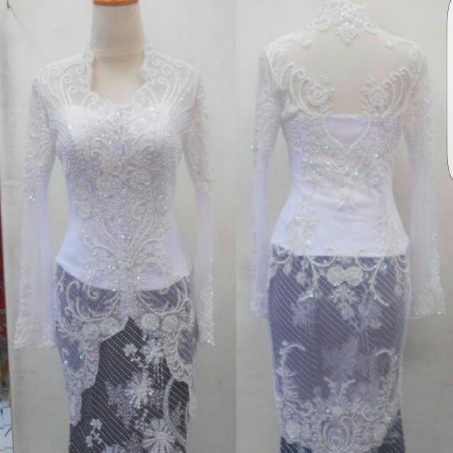 White Lace Indonesian Kebaya, Women's Fashion, Dresses & Sets ...