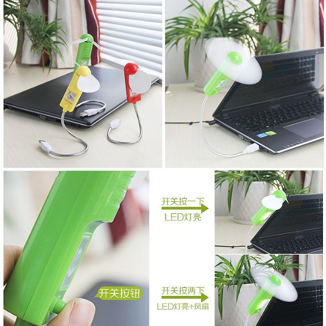 USB fan USB Mini Portable Cooling PC Laptop Fan with LED Light ...