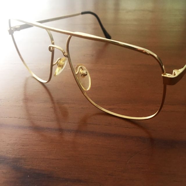 Vintage Gold Double Bridge Frame, Men's Fashion, Watches & Accessories ...
