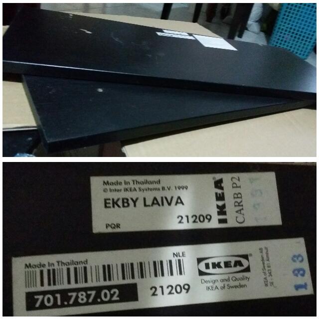 IKEA EKBY LAIVA Shelf Plank Black, Furniture & Home Living, Home Decor ...