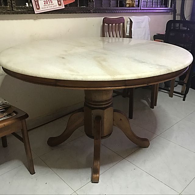 Marble Top Dining Table, Furniture & Home Living, Furniture, Tables ...