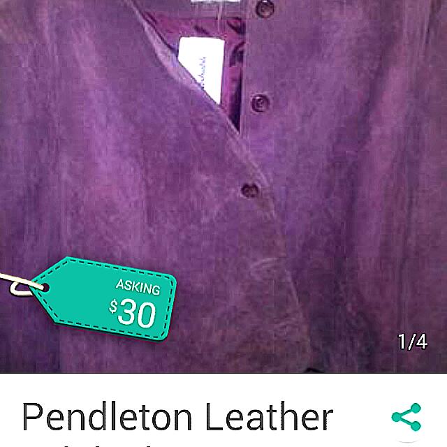 Pendleton Leather Suit Jacket, Women's Fashion on Carousell