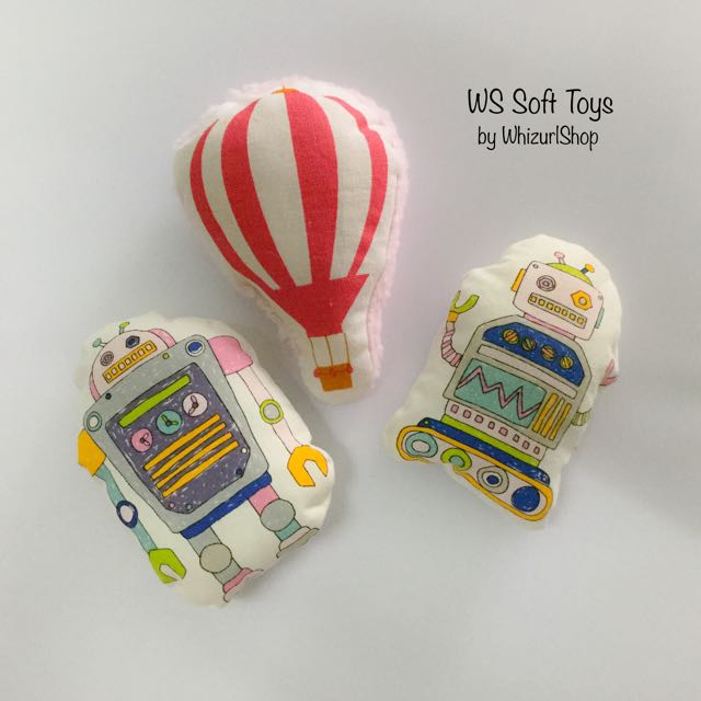 WS Soft Toys - Robots & Hot Air Balloon, Hobbies & Toys, Toys & Games on Carousell