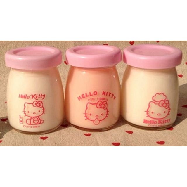 Hello Kitty Pudding jars Glass bottle for pudding/yogurt/mousse, TV ...