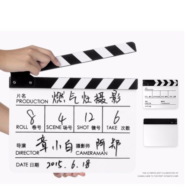 Acrylic Clapboard Dry Erase Director Film Movie Clapper Board Slate 30 ...