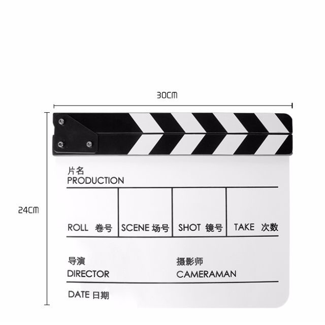 Acrylic Clapboard Dry Erase Director Film Movie Clapper Board Slate 30 ...