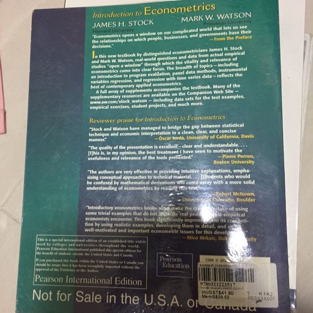 Introduction To Econometrics Hobbies And Toys Books And Magazines