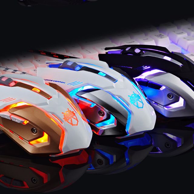 KINBAS 電競金屬底盤機械有線滑鼠 (三色燈光) Mechanical Gaming Mouse w/ light (VP700), 電腦 ...