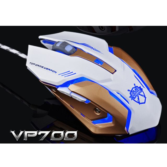 KINBAS 電競金屬底盤機械有線滑鼠 (三色燈光) Mechanical Gaming Mouse w/ light (VP700), 電腦 ...