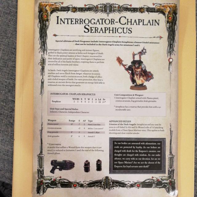 Warhammer 40K Dark Angels Interrogator-Chaplain Seraphius, Hobbies ...