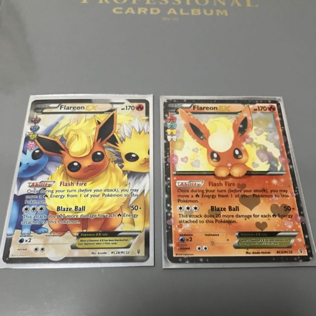 Flareon EX RC28 Full Art Pokemon And Flareon EX RC6/RC32 Pokemon ...