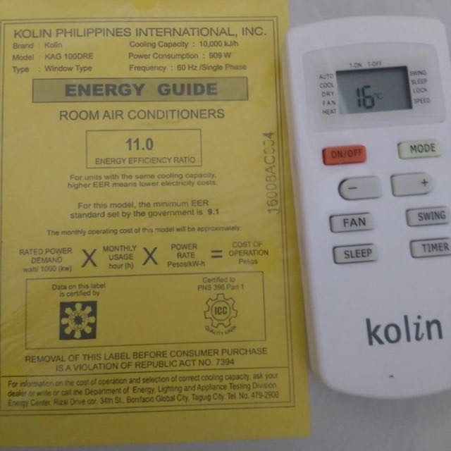 Kolin KAG 100DRE Window Type Aircon, Babies & Kids, Baby Nursery & Kids ...