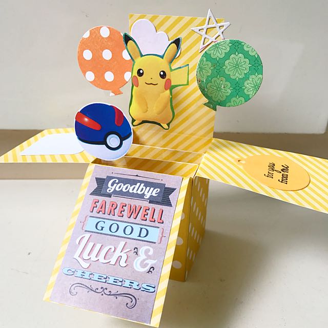Pokémon Handmade Farewell Pop Up Card, Hobbies & Toys, Stationery ...