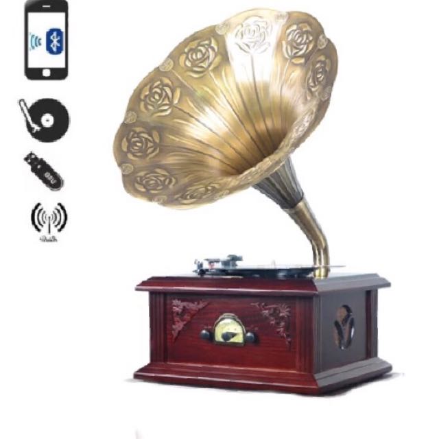 Vintage Radio Gramophone USB Bluetooth Turntable, Furniture & Home ...