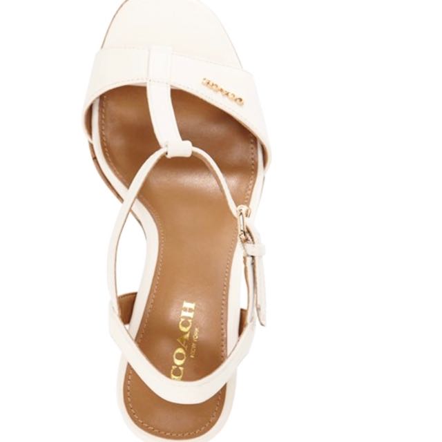COACH Brianna Heel T-Strap Block Heel, Women's Fashion, Footwear, Heels ...