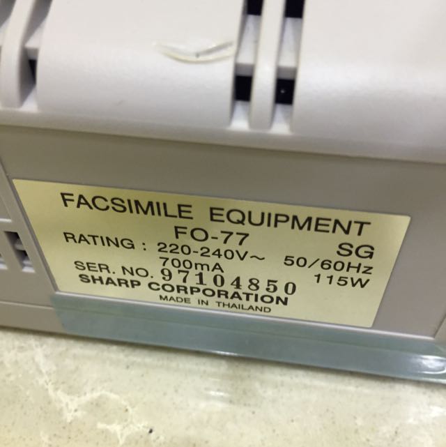 Sharp Facsimile Fax Machine FO-77, Computers & Tech, Office & Business ...