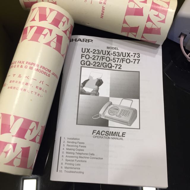 Sharp Facsimile Fax Machine FO-77, Computers & Tech, Office & Business ...