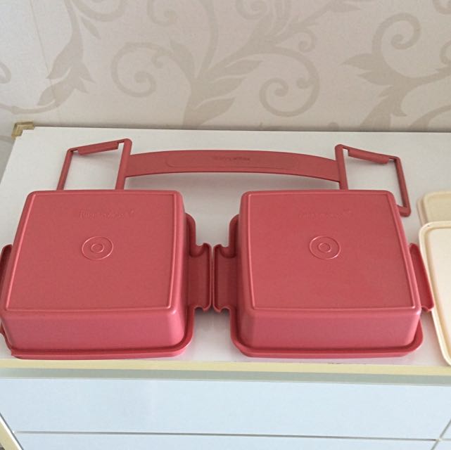Tupperware Square Box Container 2 Nos With Removable Handle ., TV ...