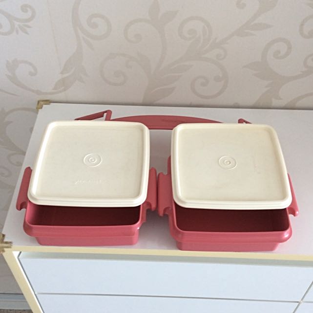 Tupperware Square Box Container 2 Nos With Removable Handle ., TV ...