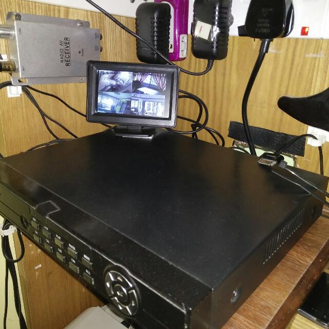 4 Channel Cctv System With Monitor, Furniture & Home Living, Security ...