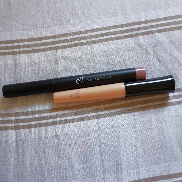 Elf Matte Lip Color In Tea Rose & Elf Eyelid Primer, Beauty & Personal ...