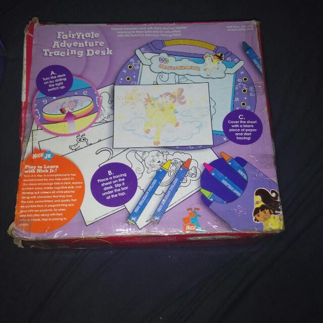 Dora The Explorer Fairy Adventure Lighted Tracing Desk, Hobbies & Toys ...