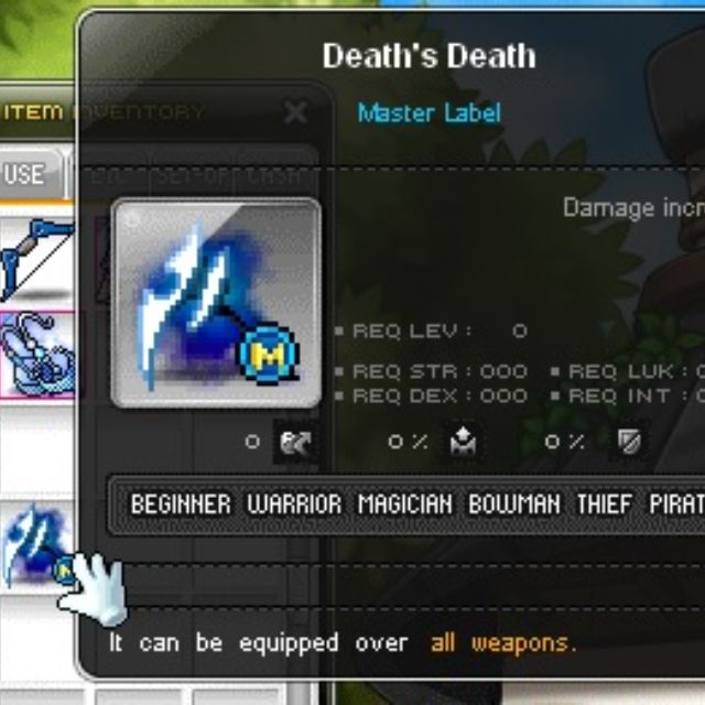Maplesea Cash Eq Death's Death Weapon, Video Gaming, Video Game ...