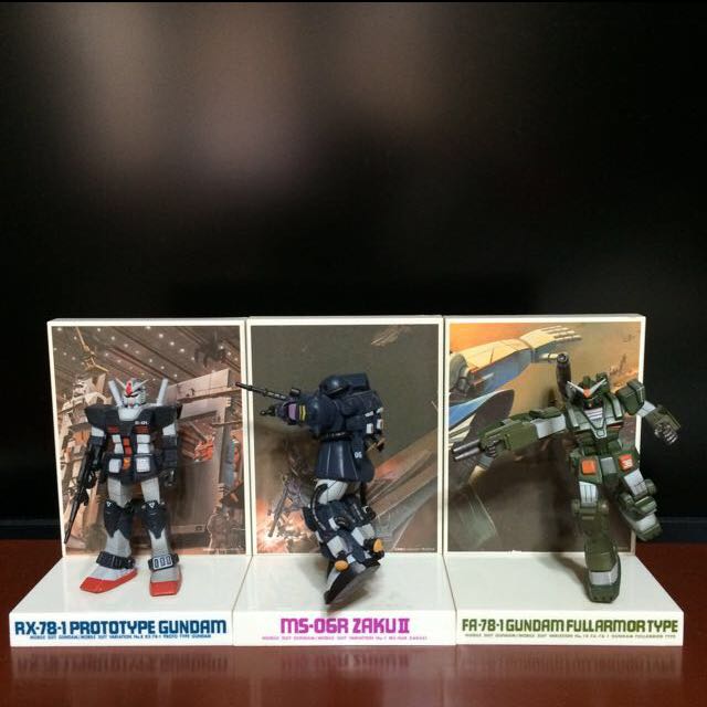 Gundam - Set Of 3 With Diorama (RX-78-1 Prototype, Zaku II, FA-78-1 ...