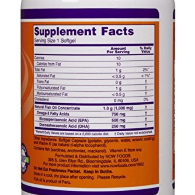 NOW Ultra Omega 3 Fish Oil 500 EPA / 250 DHA, Beauty & Personal Care, Foot Care on Carousell