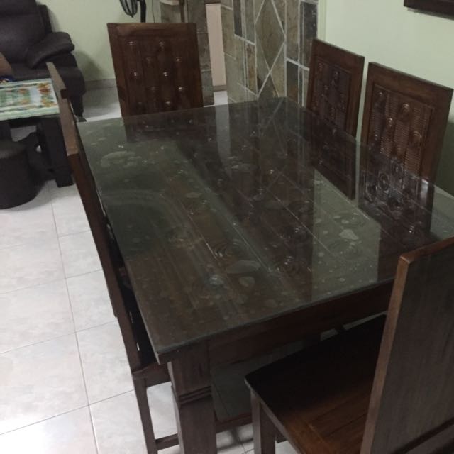 Full Set Wood Dining Table, Furniture & Home Living, Furniture, Tables ...