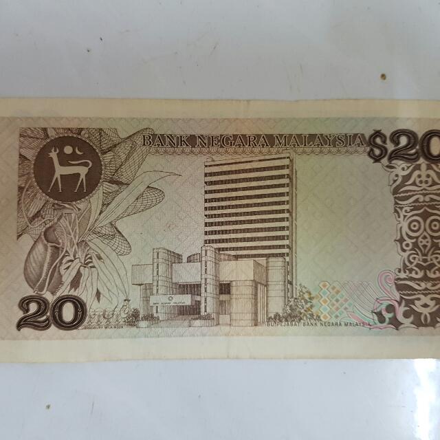Malaysia 20 ringgit old note 1 piece, Hobbies & Toys, Memorabilia ...
