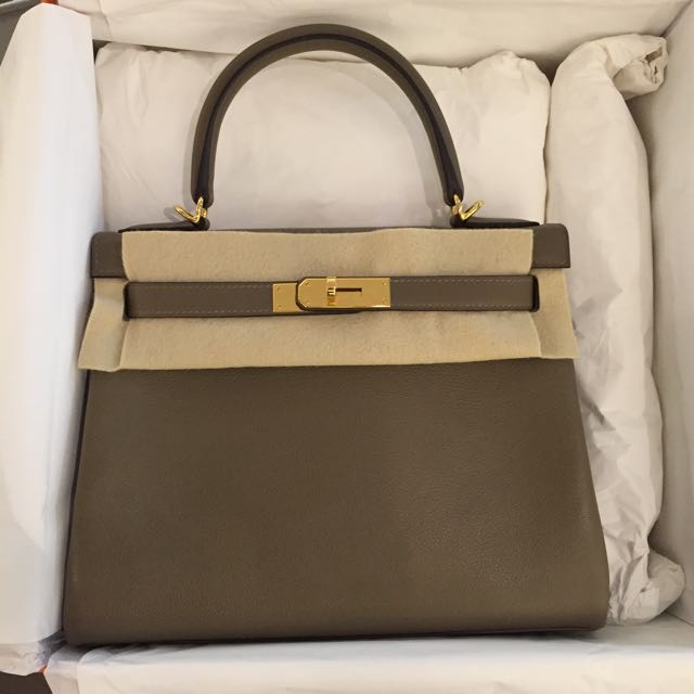 New Hermes Kelly 28 Origan Ghw Evercolor Stamp X, Luxury, Bags ...