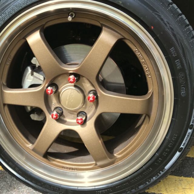 PRICE LOWERED AGAIN! TE37 VOLK Racing Rays 17" Rims! 17/45/215 + Dunlop ...